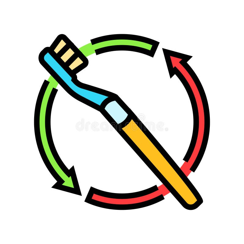 Replacing Toothbrush Regularly Color Icon Vector Illustration Stock ...