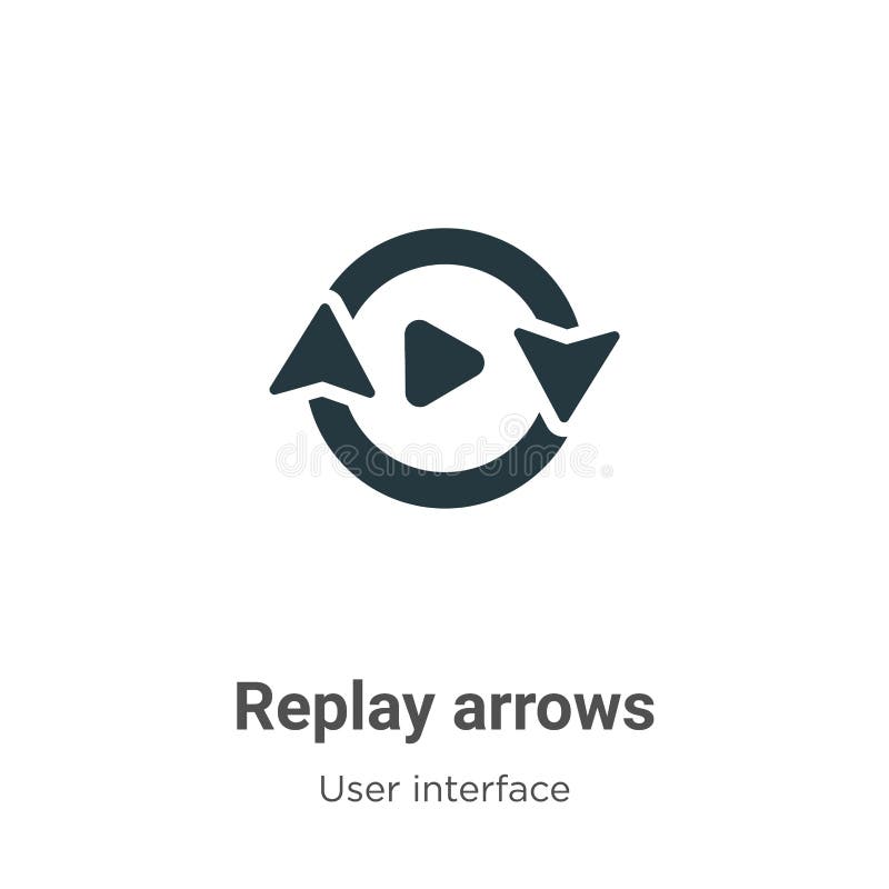 Replay Arrows Icon in Trendy Design Style. Replay Arrows Icon Isolated ...