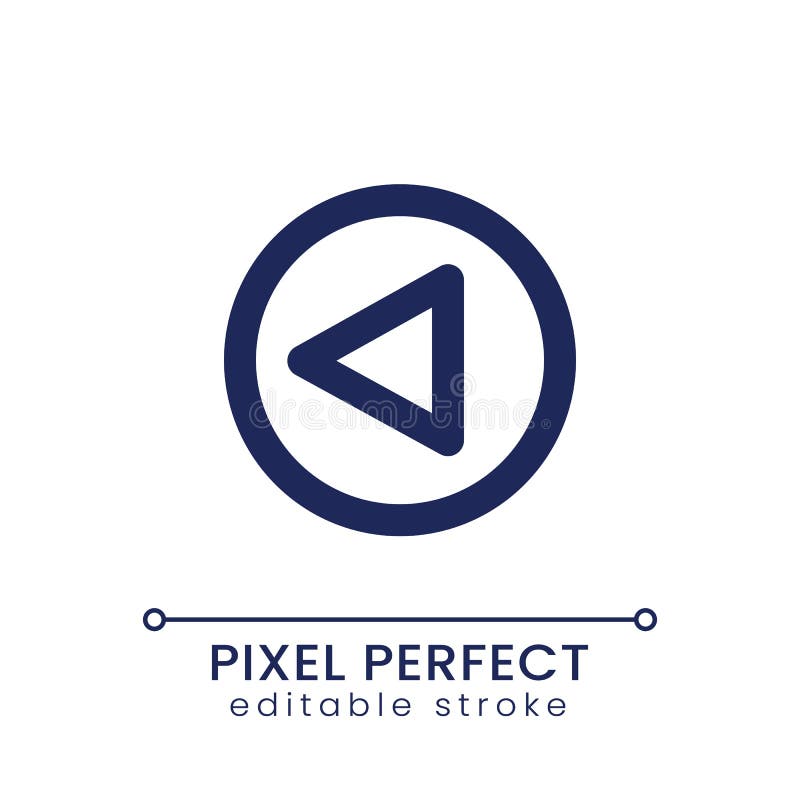 Replay Button Pixel Perfect Linear Ui Icon Stock Vector - Illustration ...