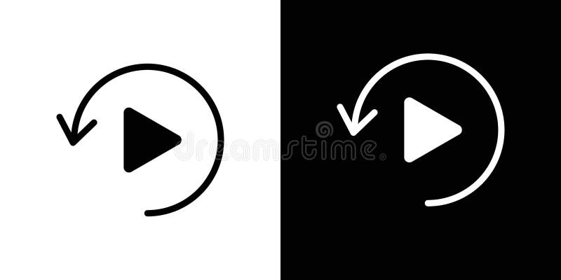 Two replay icon signs stock illustration. Illustration of drawing ...
