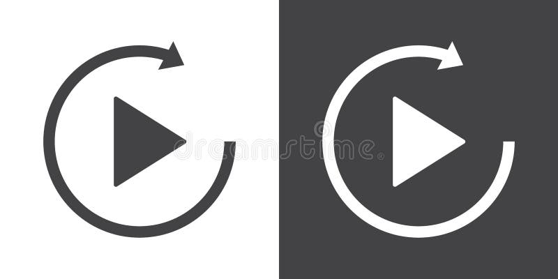 Two replay icon signs stock illustration. Illustration of drawing ...
