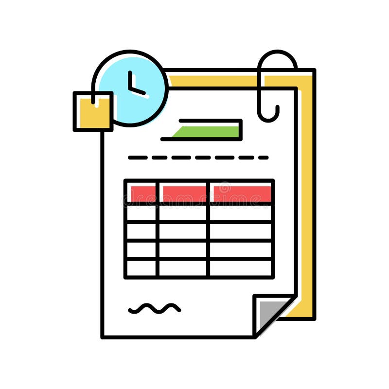 Replenishment Order Worksheet Color Icon Vector Illustration Stock ...