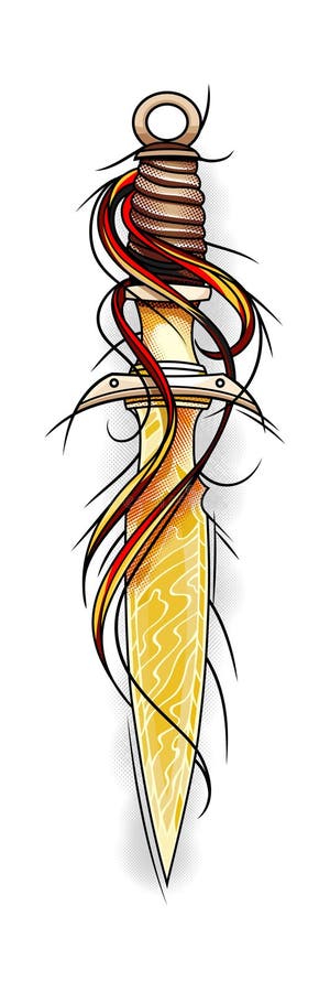 Dagger with Fire , Stylish ASC AC Dagger on Fire Vector Illustration ...
