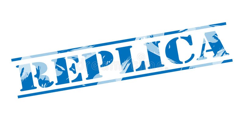 Replica blue stamp stock illustration. Illustration of label - 98288839