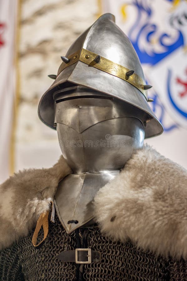 A Replica of a Medieval Knight Armor Stock Photo - Image of shield ...