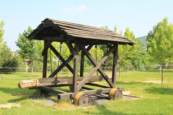 Replica of a Medieval Seige Engine. Stock Image - Image of engine ...
