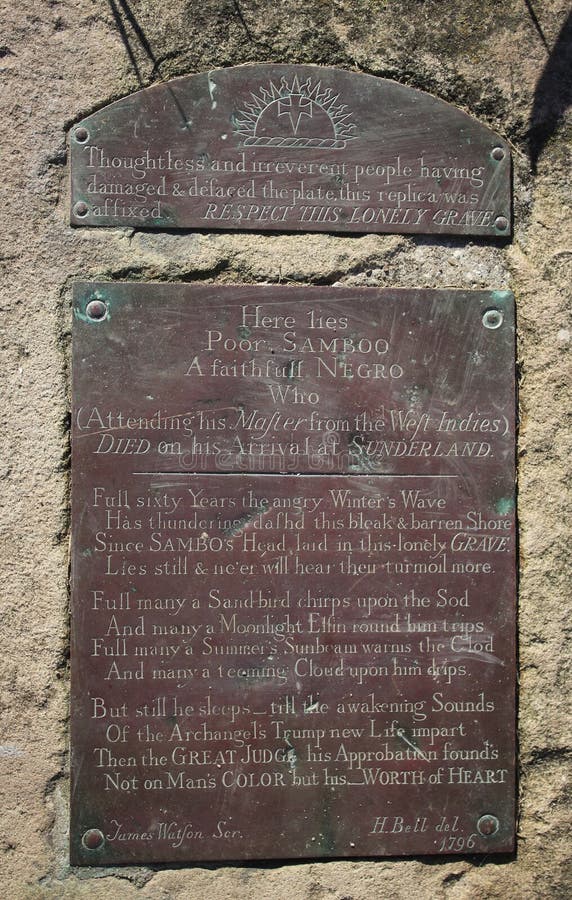 Replica Plaque on Sambo`s Grave, Sunderland Point Editorial Photography ...
