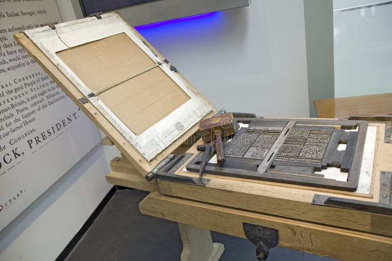 Replica of printing press editorial photography. Image of united - 27068117