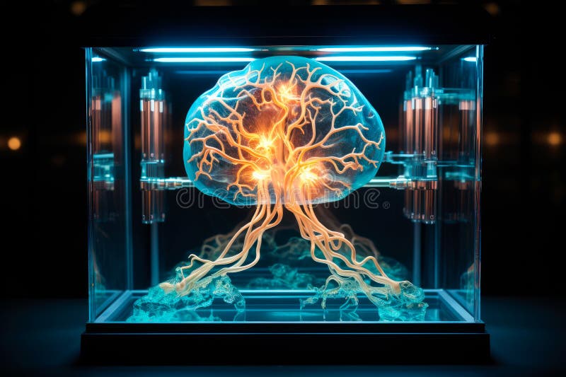 Replica in a Scientific Laboratory of a Human Brain Placed in a ...