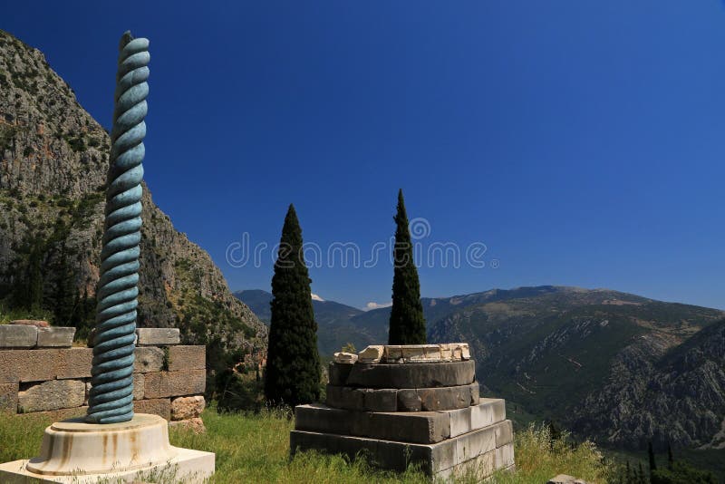 Replica of the Serpent Column Stock Image - Image of greece, temple ...