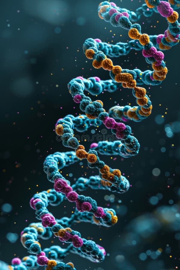 Replication DNA Blue Molecule in Turquoise Color Stock Image - Image of ...