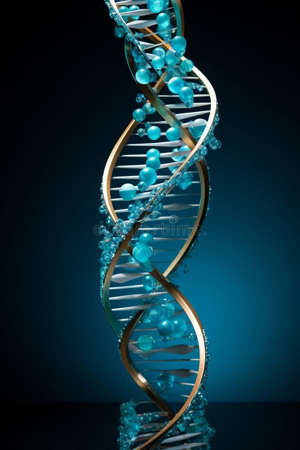 Replication DNA Blue Molecule in Turquoise Color Stock Image - Image of ...