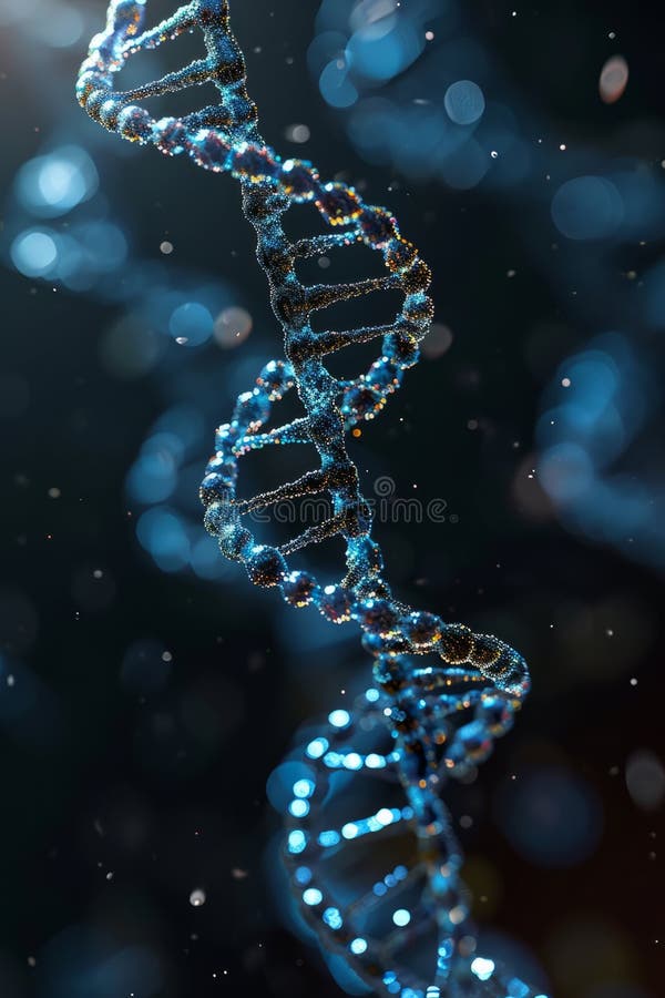 Replication DNA Blue Molecule in Turquoise Color Stock Photo - Image of ...