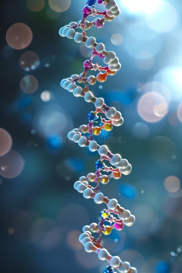 Replication DNA Blue Molecule in Turquoise Color Stock Photo - Image of ...