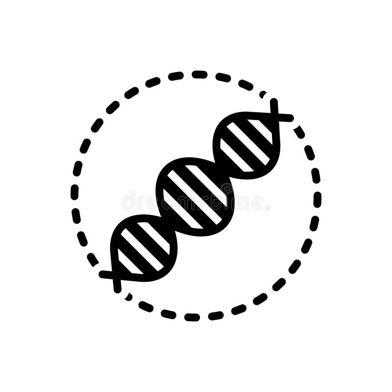 Black Solid Icon for Replication, Reproduction and Dna Stock Vector ...