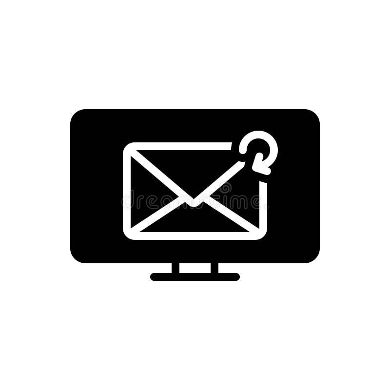 Black Solid Icon for Replied, Answer and Email Stock Vector ...