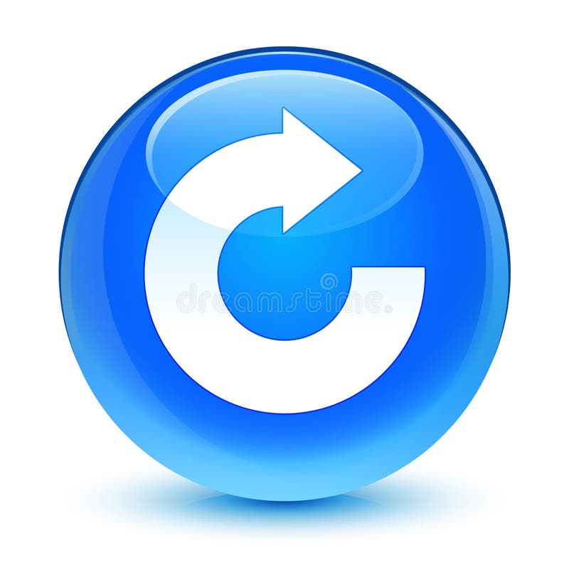 Reply Arrow Icon Glassy Cyan Blue Round Button Stock Illustration ...
