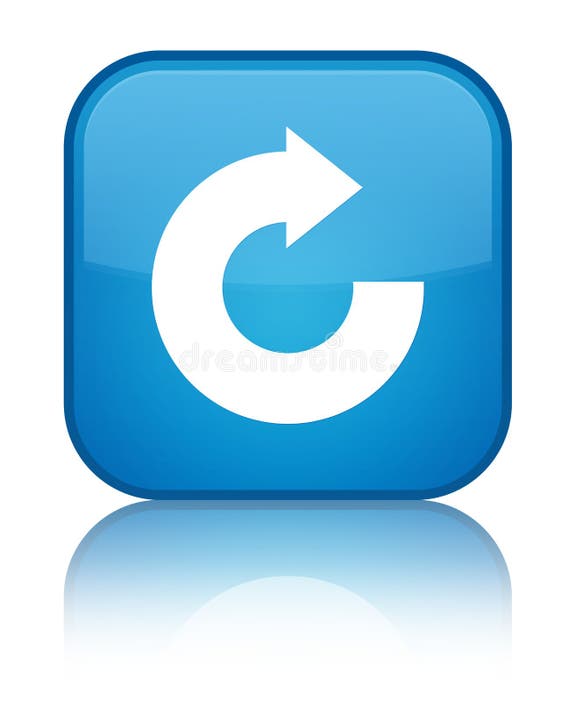 Reply Arrow Icon Special Cyan Blue Square Button Stock Illustration ...