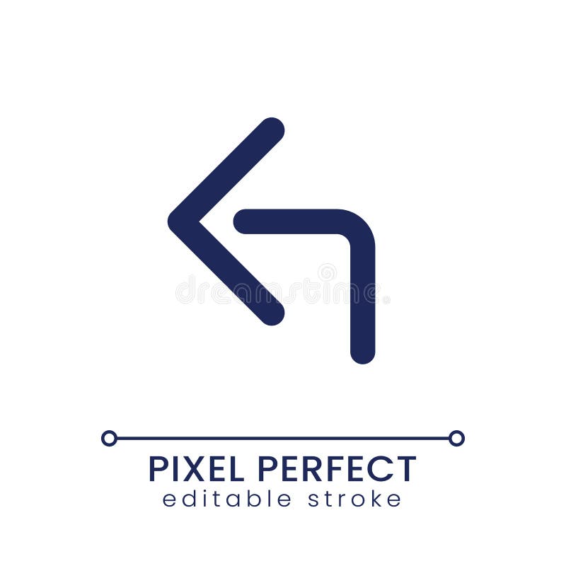 Reply Arrow Pixel Perfect Linear Ui Icon Stock Vector - Illustration of ...