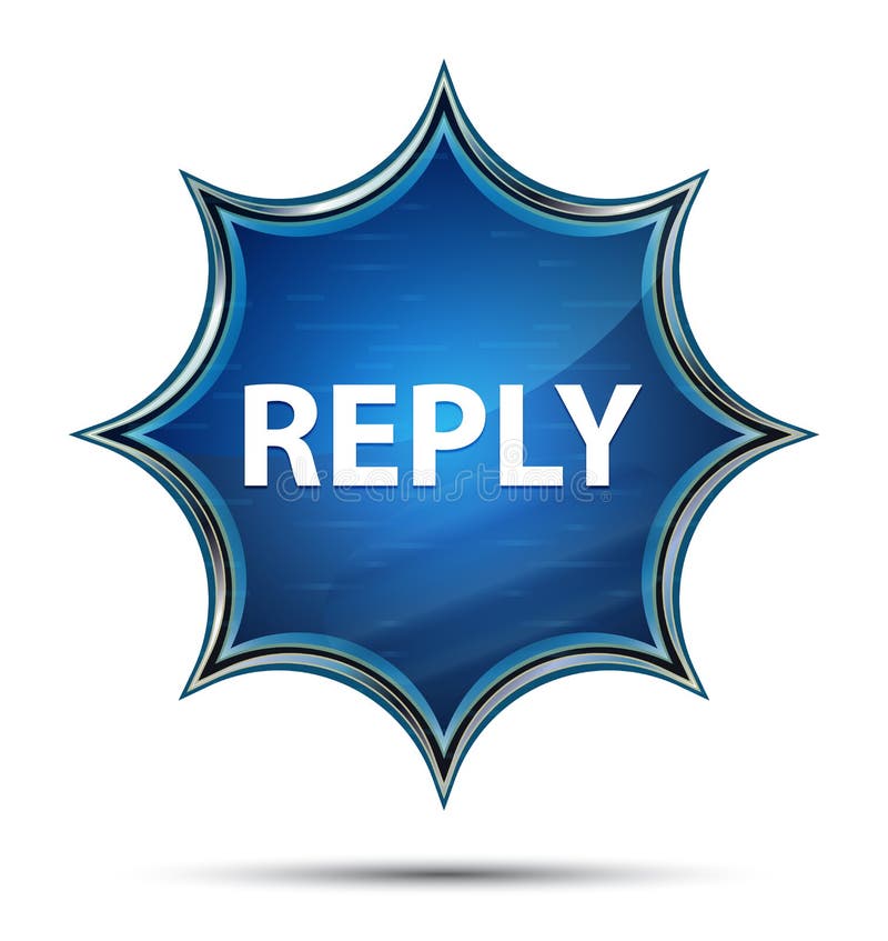 Reply Magical Glassy Sunburst Blue Button Stock Illustration ...