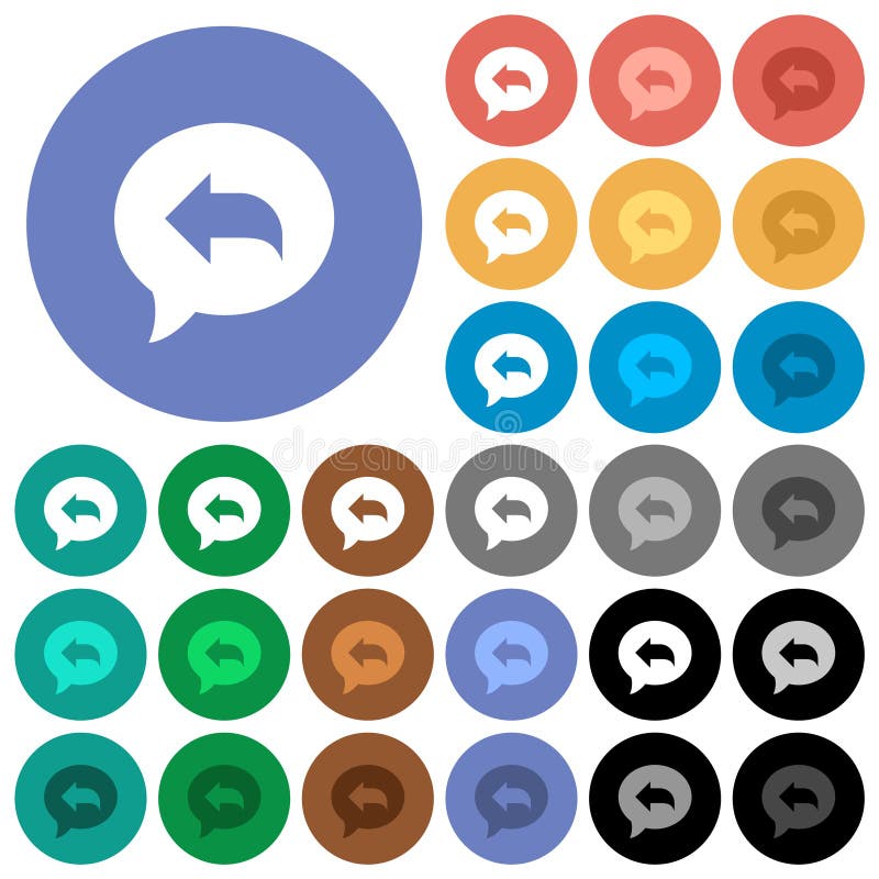 Reply Message Round Flat Multi Colored Icons Stock Vector ...