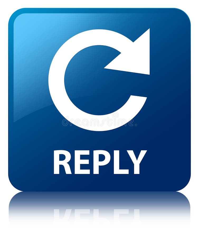 Reply (rotate Arrow Icon) Blue Square Button Stock Illustration ...