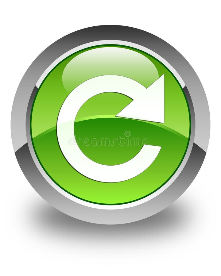 Reply Rotate Icon Glossy Green Round Button Stock Illustration ...