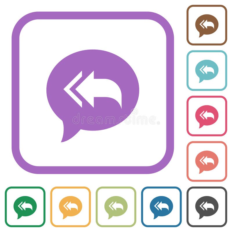 Reply To All Recipients White Icons in Round Glossy Buttons on Black ...