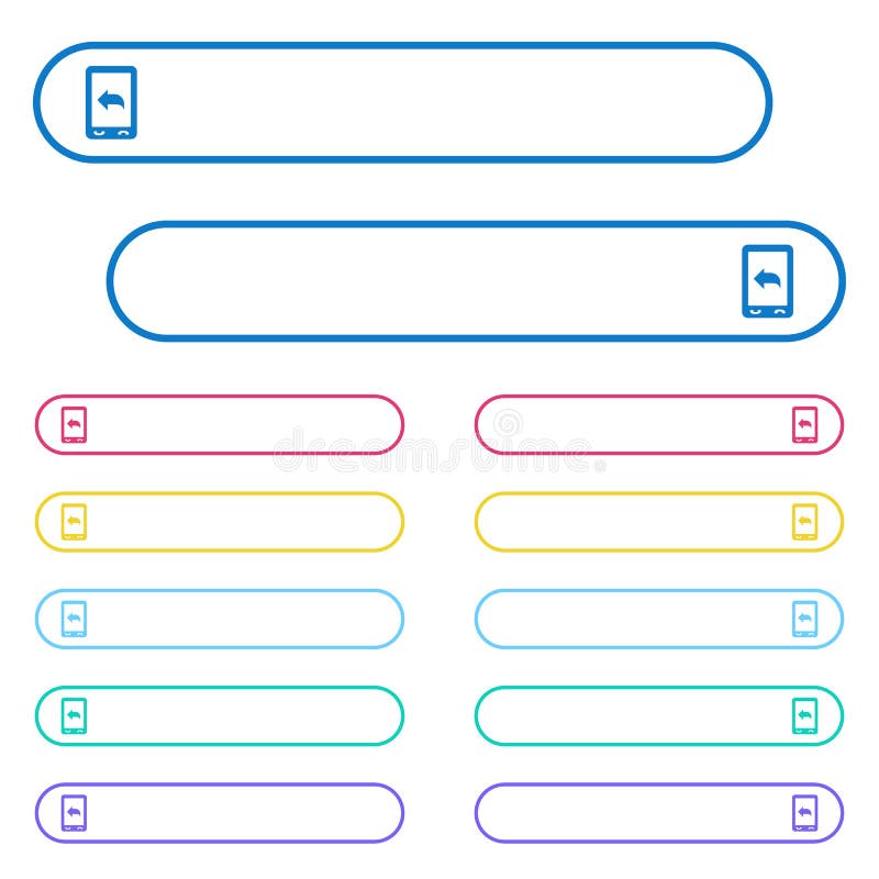 Reply To Mobile Message Icons In Rounded Color Menu Buttons Stock