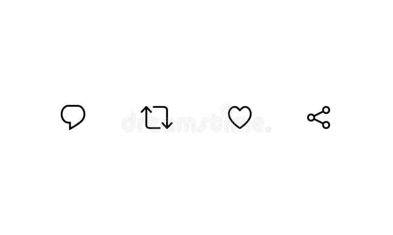Reply Tweet, Retweet, Like, and Share. Icon Set of Social Media ...