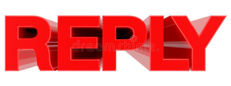 REPLY Word EXPLANATION Word Isolated on White Background 3d Renderingon ...