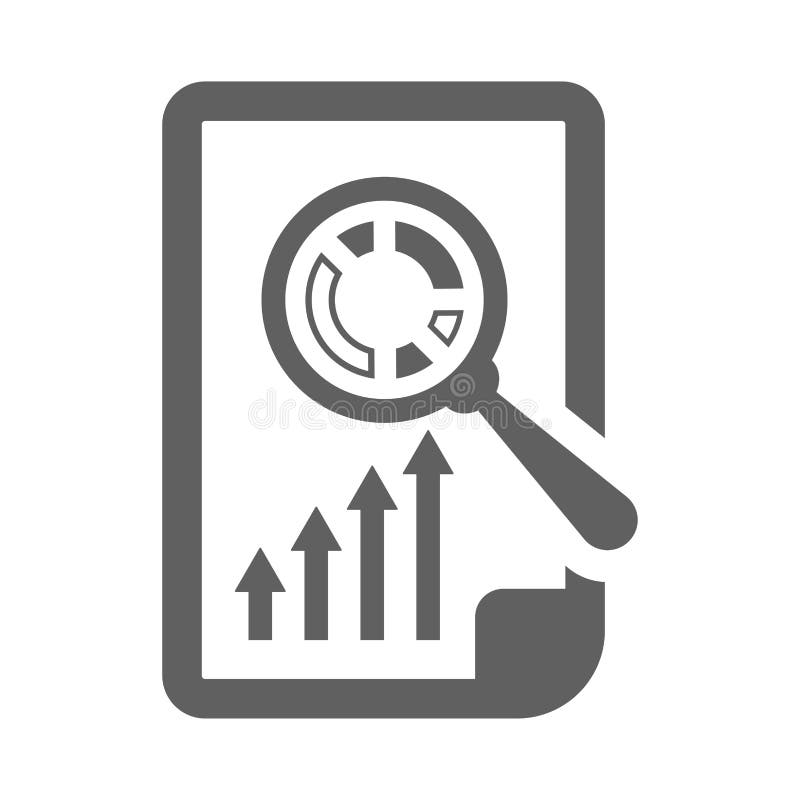 Report, Chart, Zoom Icon. Gray Vector Graphics Stock Illustration ...