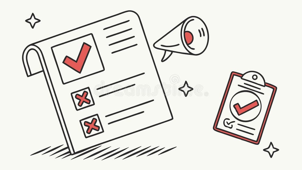 Report with Checklist Checkboxes Completed Marked Document Graphic ...