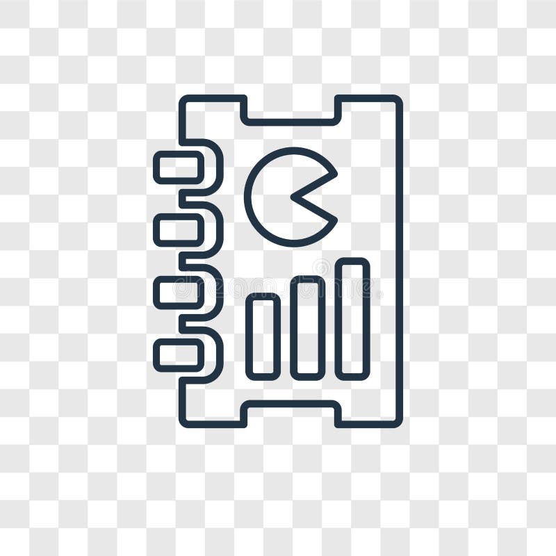 Report Concept Vector Linear Icon Isolated on Transparent Background ...