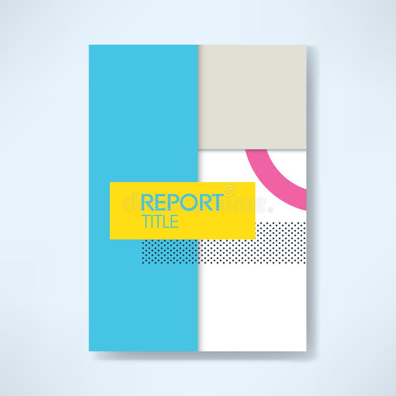 Report Cover Template in Modern Material Design Style with Geometric ...