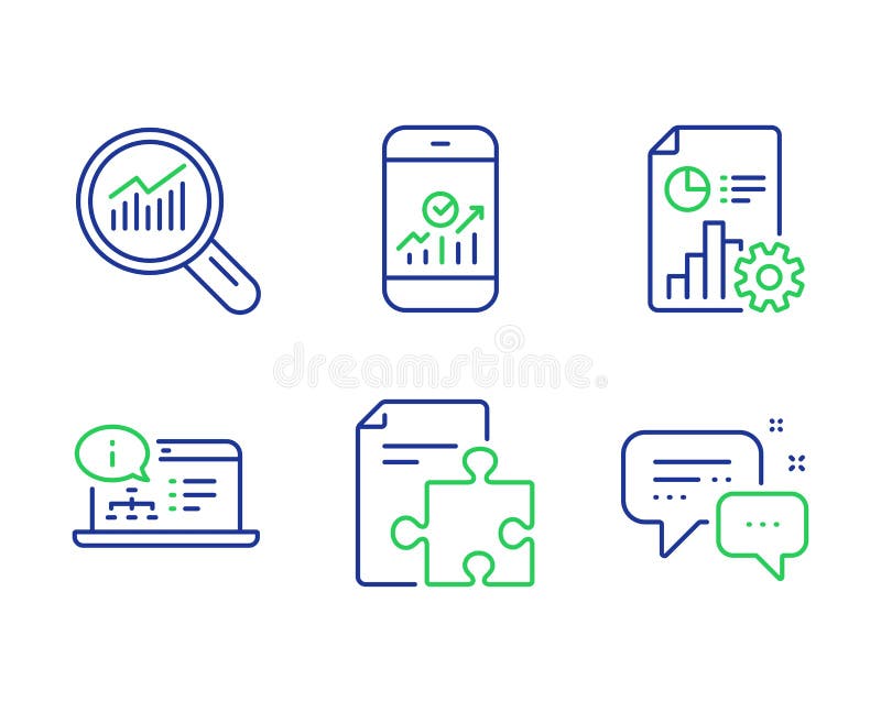Report, Data Analysis and Smartphone Statistics Icons Set. Vector Stock ...
