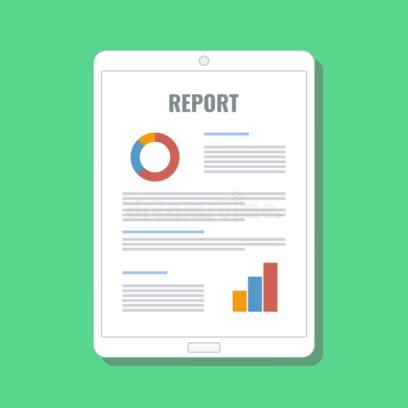 Report on Digital Tablet Screen, Flat Design Stock Vector ...