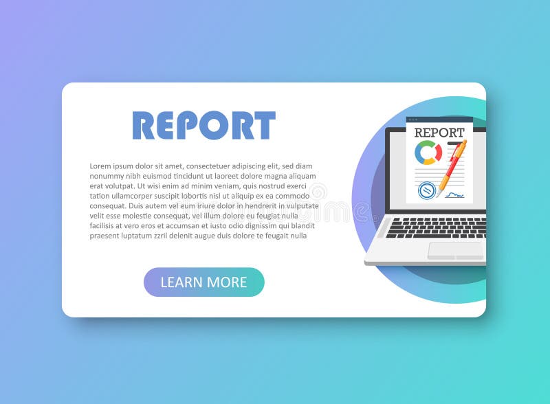 Report Document Icon in Flat Style. Dashboard Plan Vector Illustration ...