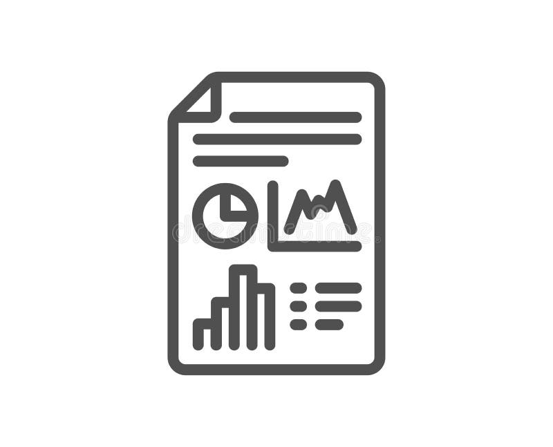 Report Document Line Icon. Column Graph Sign. Vector Stock Vector ...