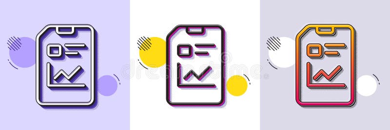 Report Document Line Icon. File Sign. Halftone Dotted Pattern. Vector ...