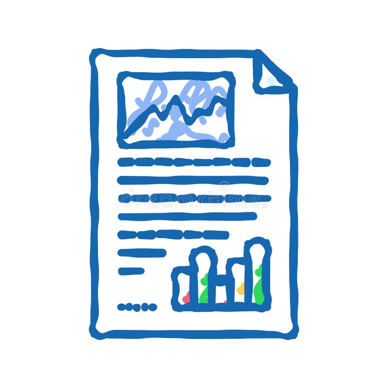 Report Document Paper Icon Doodle Illustration Stock Vector ...