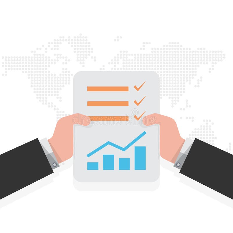 Report File in the Hands. Vector Illustration. Stock Illustration ...