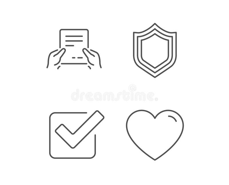 Report File, Protection and Check Icons. Stock Vector - Illustration of ...