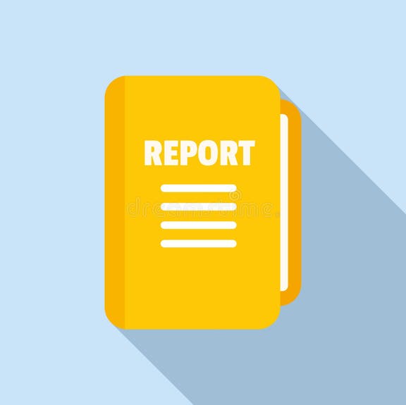 Report Folder Icon Flat Vector. Computer Data Stock Illustration ...