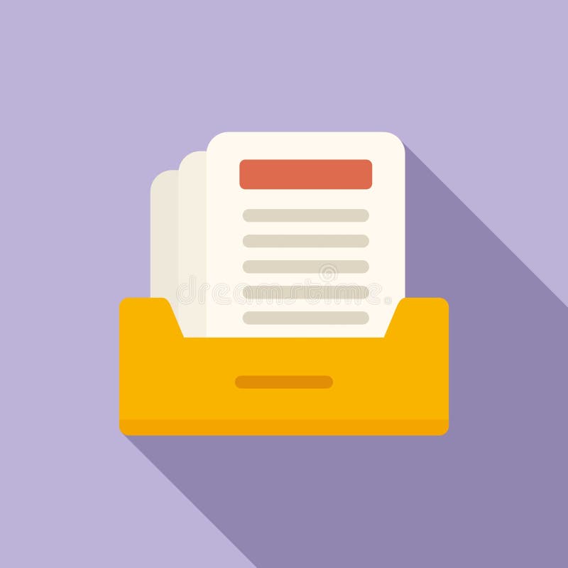 Report Folder Icon Flat Vector. Document Data Stock Illustration - Illustration of online, data ...