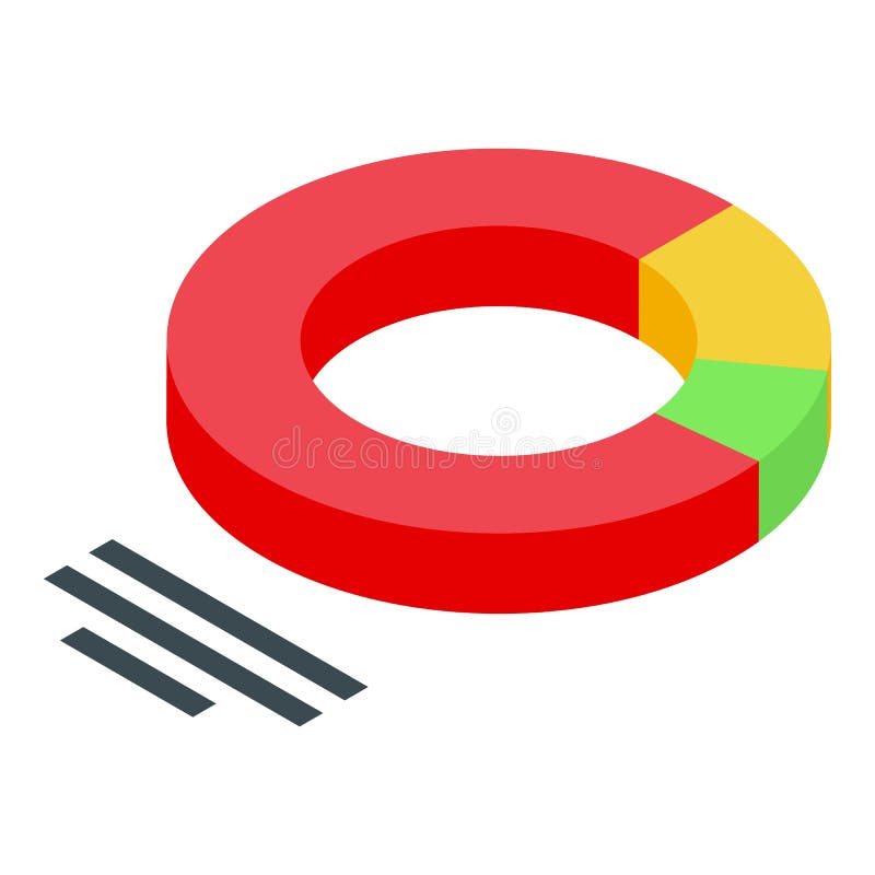 Report Graph Circle Icon, Isometric Style Stock Vector - Illustration ...