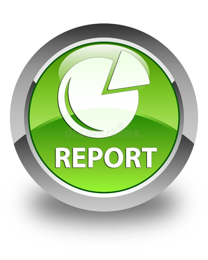 Report (graph Icon) Glossy Green Round Button Stock Illustration ...
