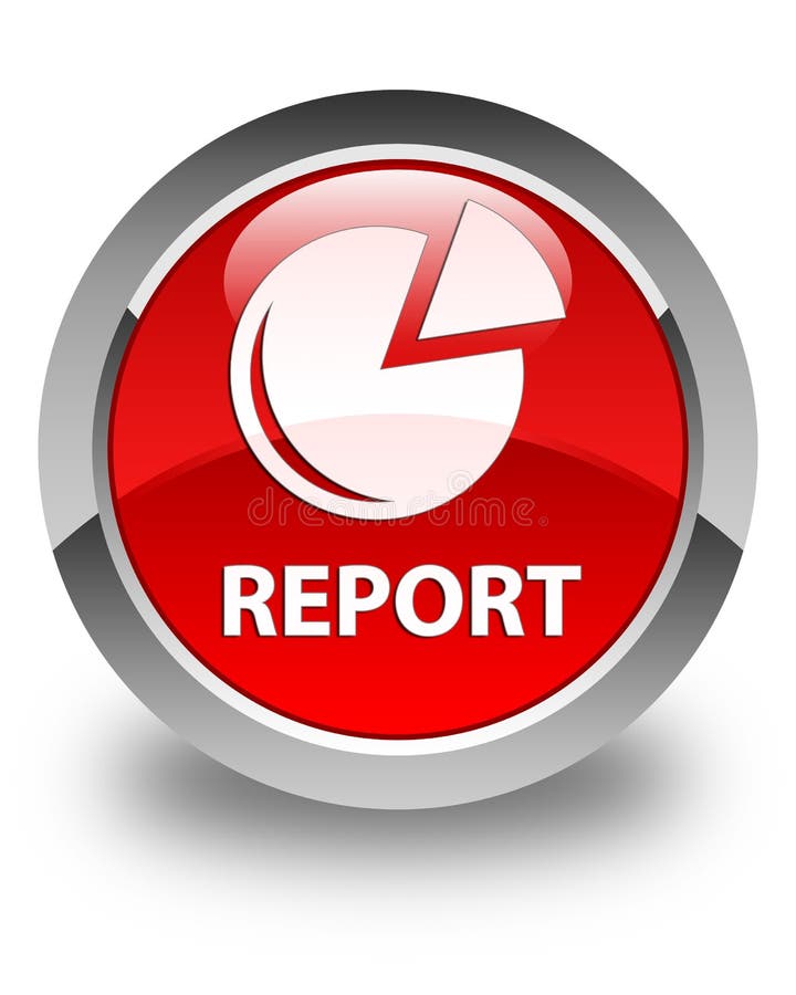 Report (graph Icon) Glossy Red Round Button Stock Illustration ...