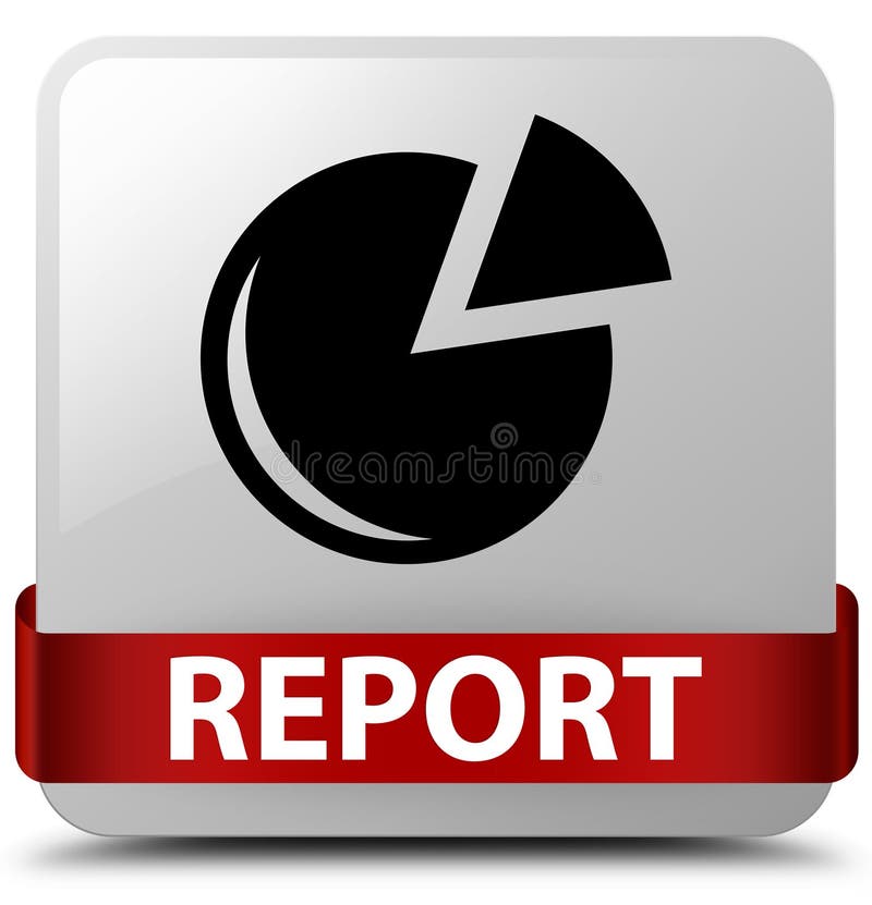 Report (graph Icon) White Square Button Red Ribbon in Middle Stock ...