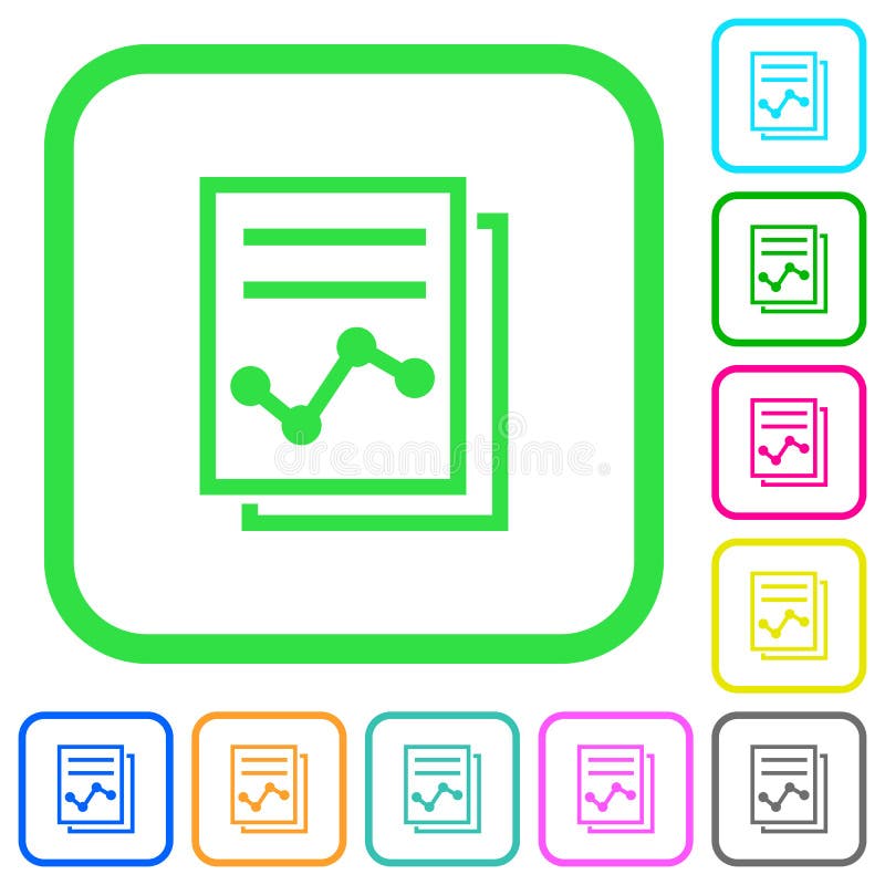Report with Graph Vivid Colored Flat Icons Icons Stock Vector ...